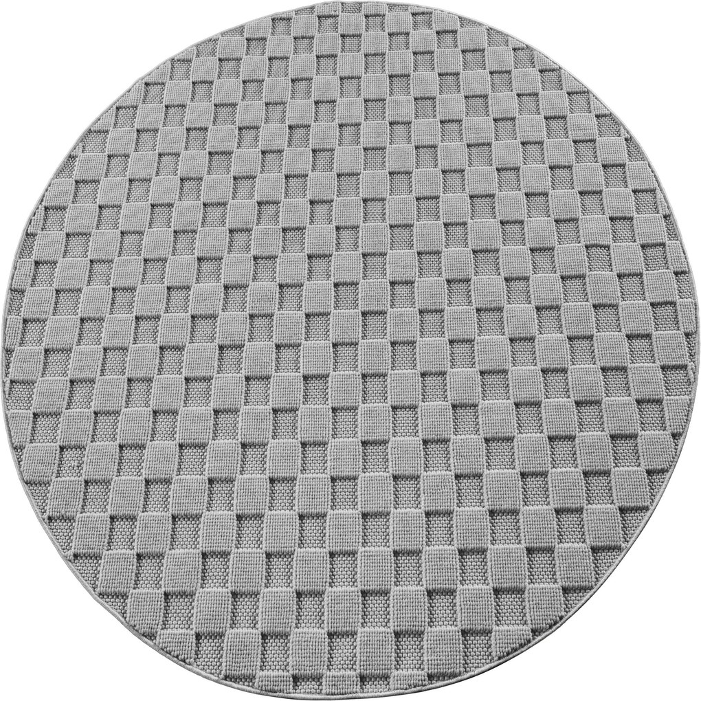 Ayyildiz, Kusový koberec Helix 2203 silver kruh, 80x80, šedá, chodba / předsíň