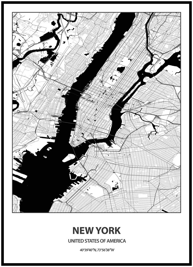 Plakát Mapa města (více variant měst) Rozměr plakátu: 30 x 40 cm, Město: Amsterdam