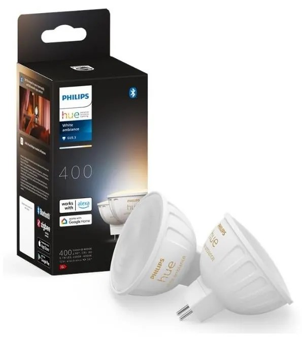 Philips Chytrá žárovka Hue 5,1 W, MR16, GU5,3, White Ambiance, 2 ks