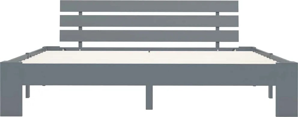 Rám postele šedý masivní borovice 160 x 200 cm 283170