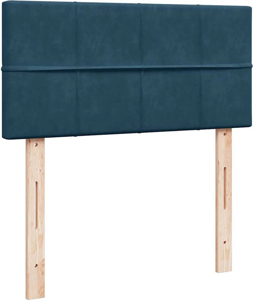 Box spring postel s matrací modrá 100 x 200 cm samet 3287666