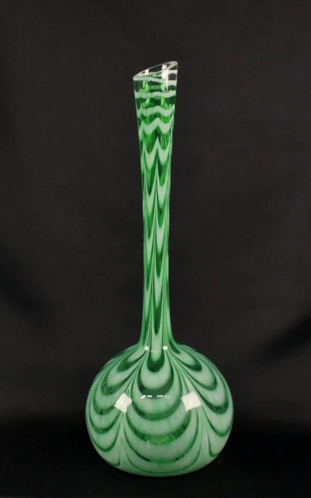 Váza designová Koule velká zelené paví oko 90 cm | BIANO