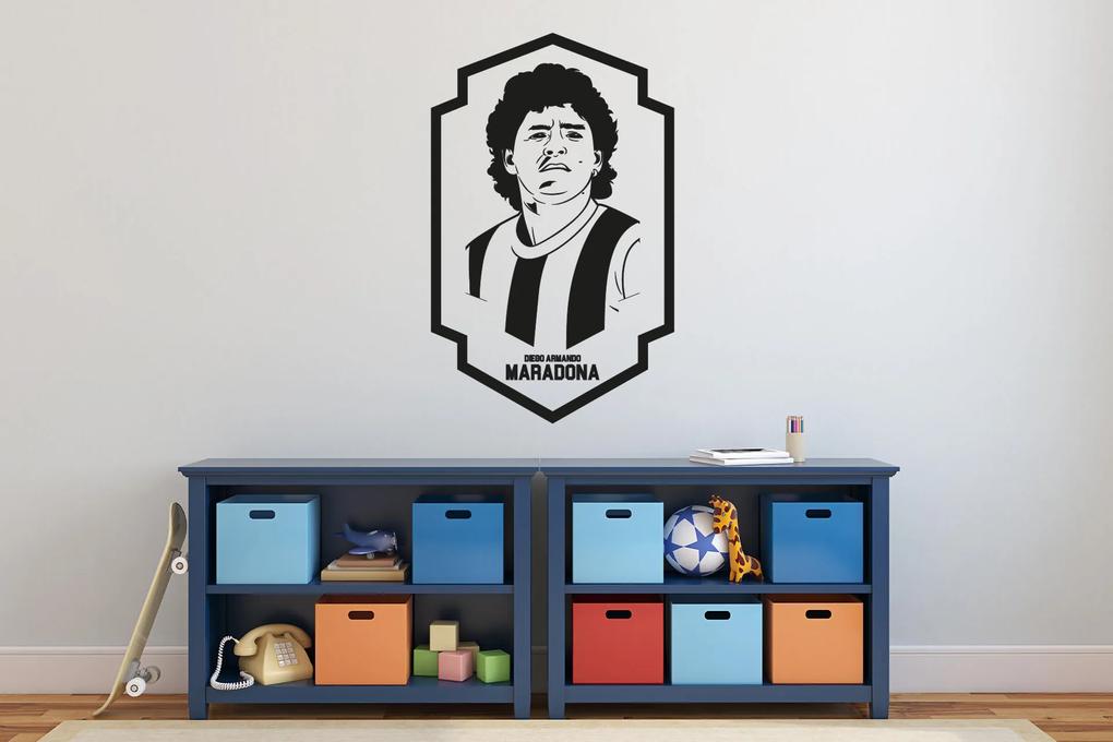 Lepy.cz Samolepka na zeď Fotbalsita - Maradona Velikost (šířka x výška): 35x56cm, Barevná varianta: Bílá