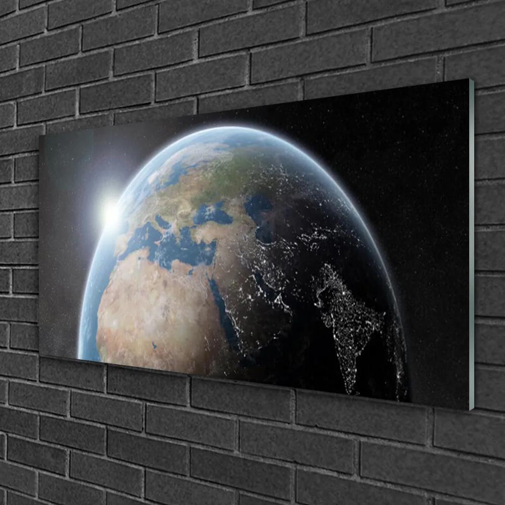 Obraz na skle Planeta Země Vesmír 100x50 cm