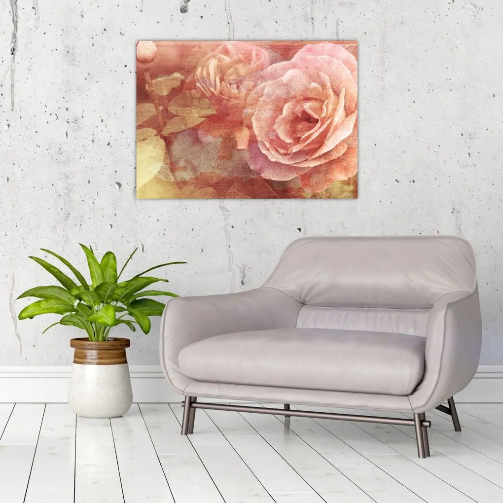 Skleněný obraz růží (70x50 cm)