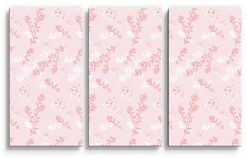 Sablio Obraz - 3-dílný Růžové rostliny - 120x80 cm