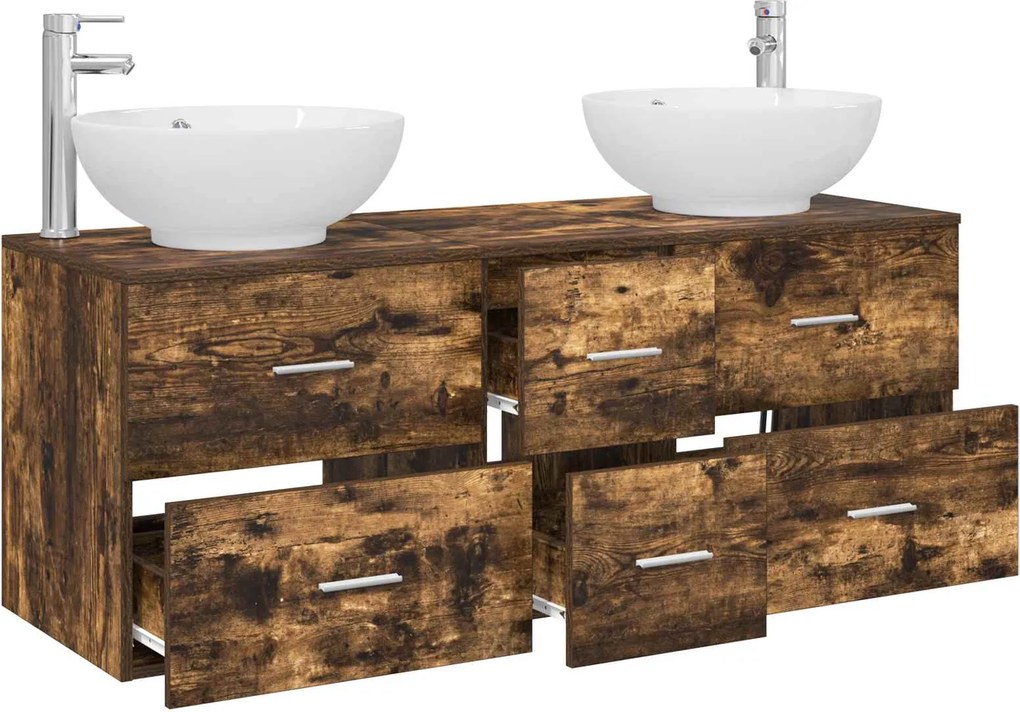 Sada koupelnového nábytku 3 ks Kouřový dub 49,5 x 44,5 x 65 cm 3405911