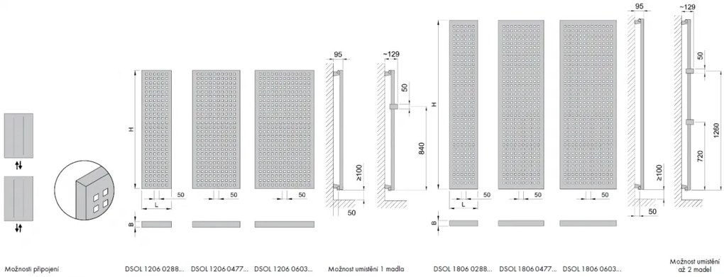 Isan Solar 1806 x 477 mm koupelnový radiátor bílý