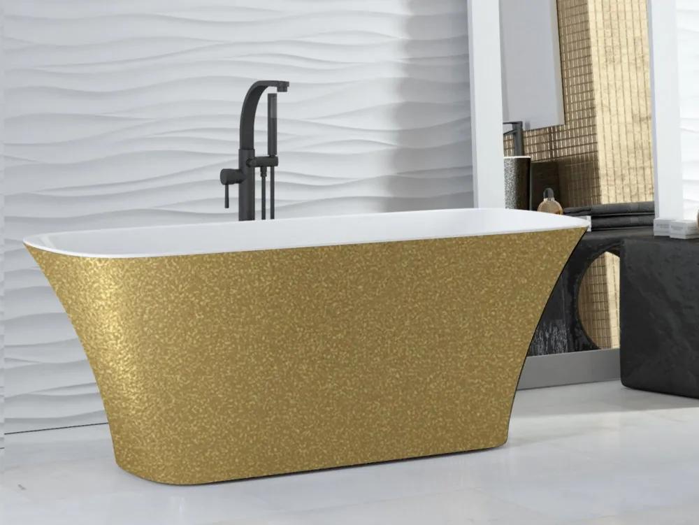 BESCO Volně stojící vana ASSOS Glam - zlatá Rozměr vany - 160 × 70 cm VANNEA16GLAM01