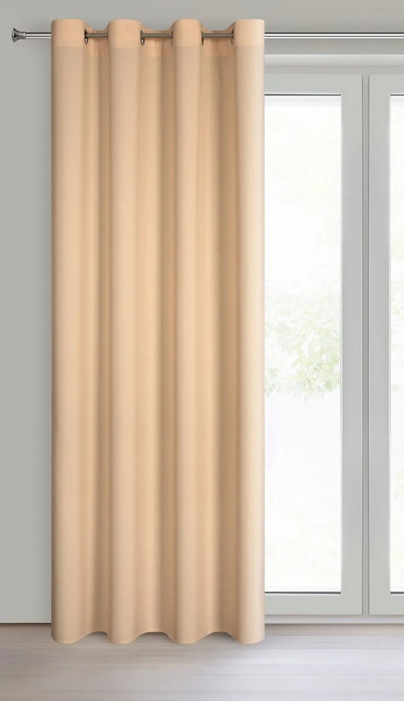 ZÁVĚS NA KROUŽCÍCH RITA 140X250 CM SVĚTLEORANŽOVÁ