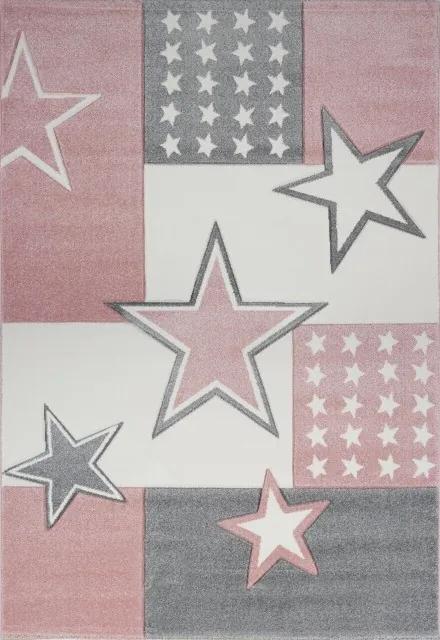 Dětský koberec - s hvězdama barva: růžová, Velikost: 120 x 170