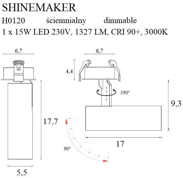 Maxlight H0120 SHINEMAKER Zápustné svítidlo stmívatelné, černé