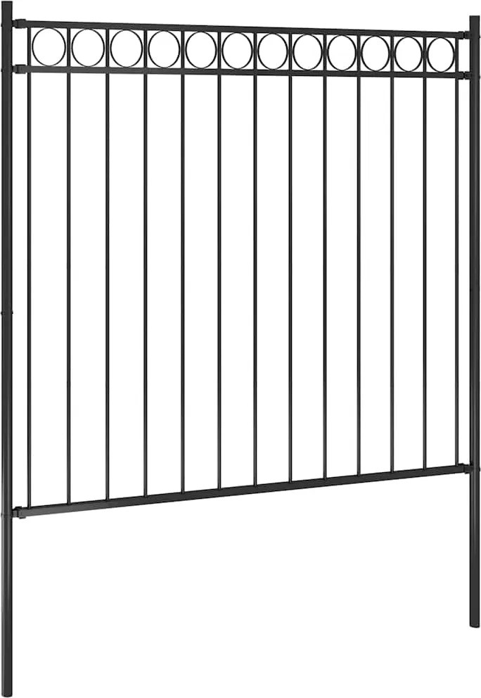 Zahradní plot ASSEN ocelový 1,7 x 1,5 m černý 146315