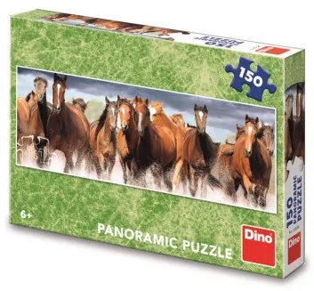 Dino panoramatické puzzle Koně ve vodě 150 dílků