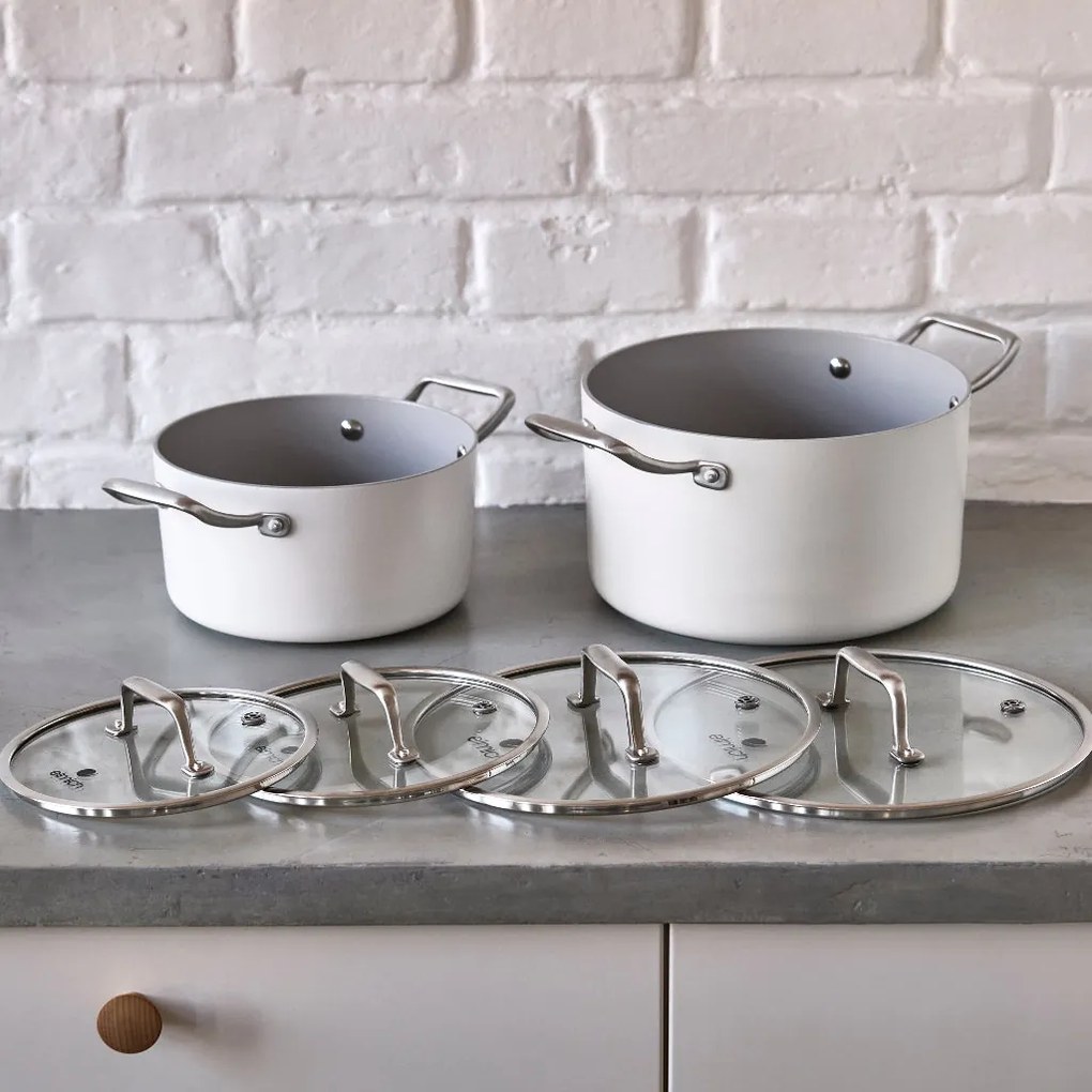 Elmich Nepřilnavý keramický hrnec Vital  Ø 20 cm (2.5L) - krémově bílá (OUTLET)