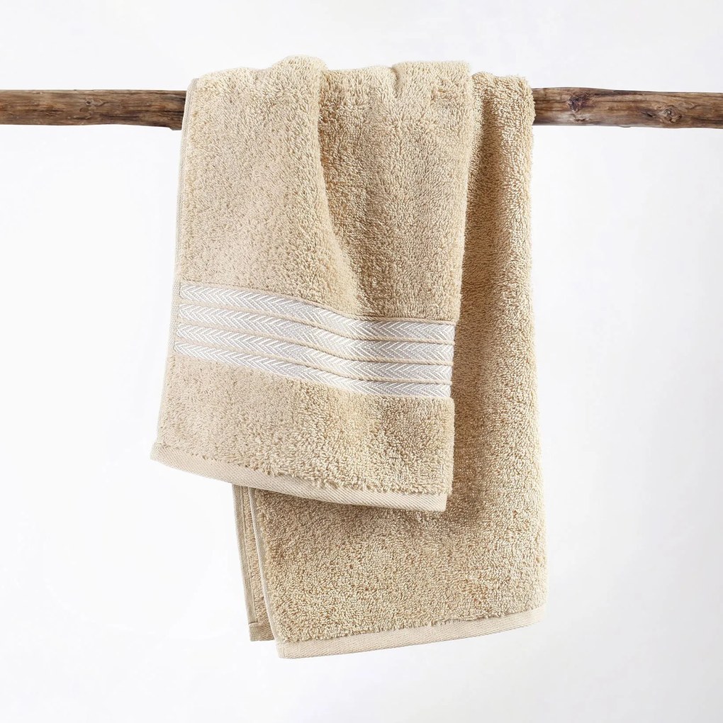 Goldea froté ručník / osuška kaya - béžový 70 x 140 cm