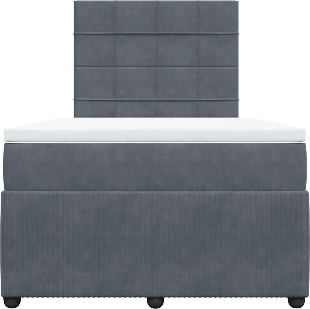 Box spring postel s matrací tmavě šedý 120x190 cm samet 3294587