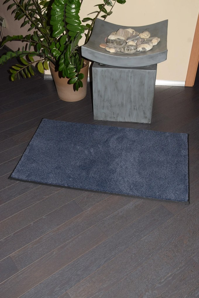 Lano, Kusový koberec Supersoft s bordurou 710 tm. modrý, 200x200, modrá, chodba / předsíň
