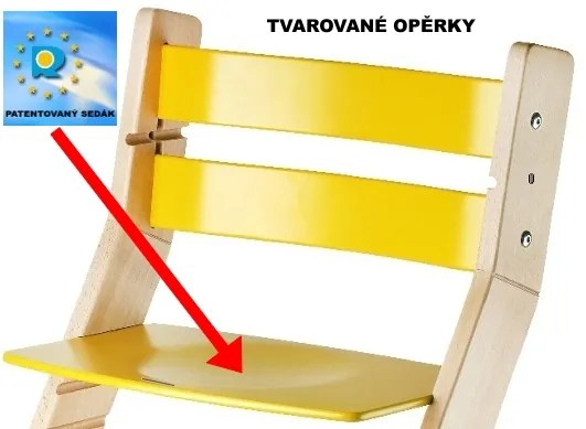 WOOD PARTNER Rostoucí židle SANDY lak/žlutá