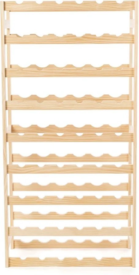Regál na víno z borovicového dřeva v přírodní barvě počet lahví 54 60x121x27 cm Luana – Compactor