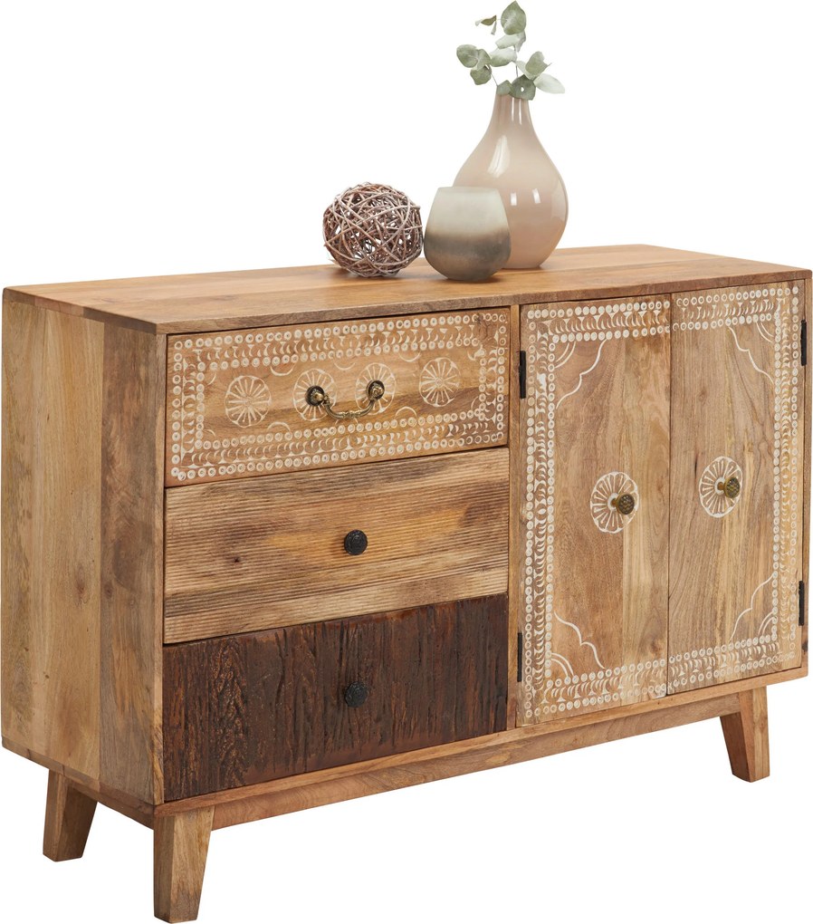 XXXLutz KOMODA, mangové dřevo, hnědá, 115/80/35 cm Ambia Home - Široké komody - 000377005301