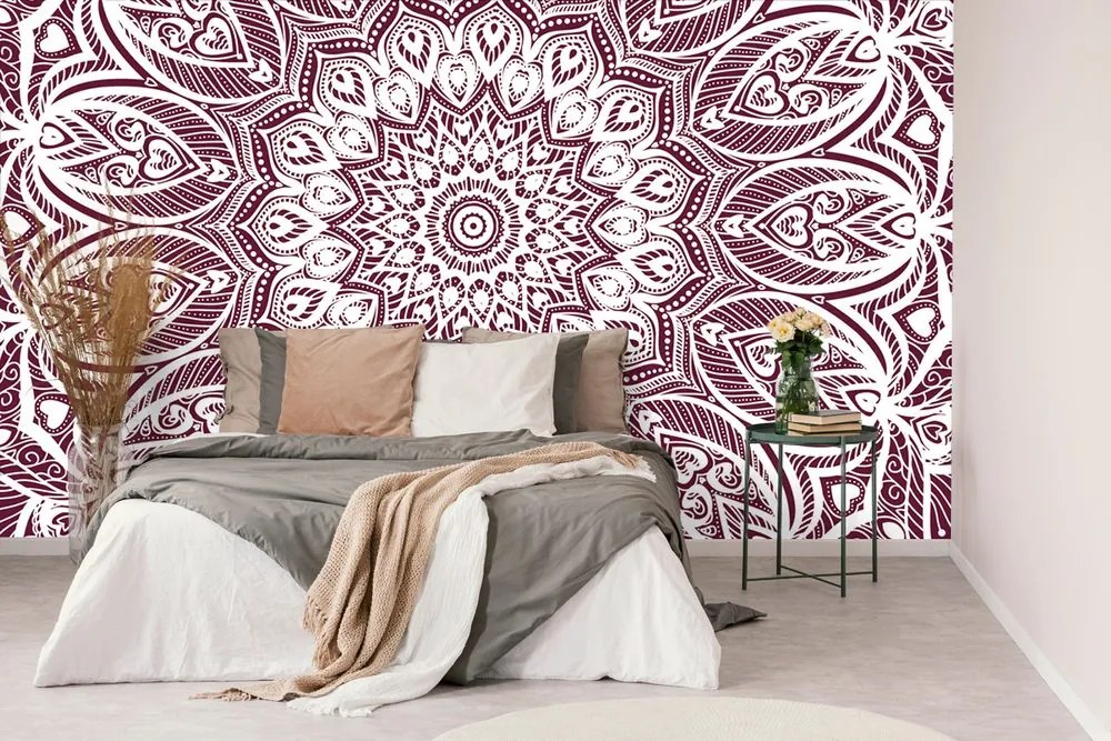 Tapeta Mandala harmonie na růžovém pozadí