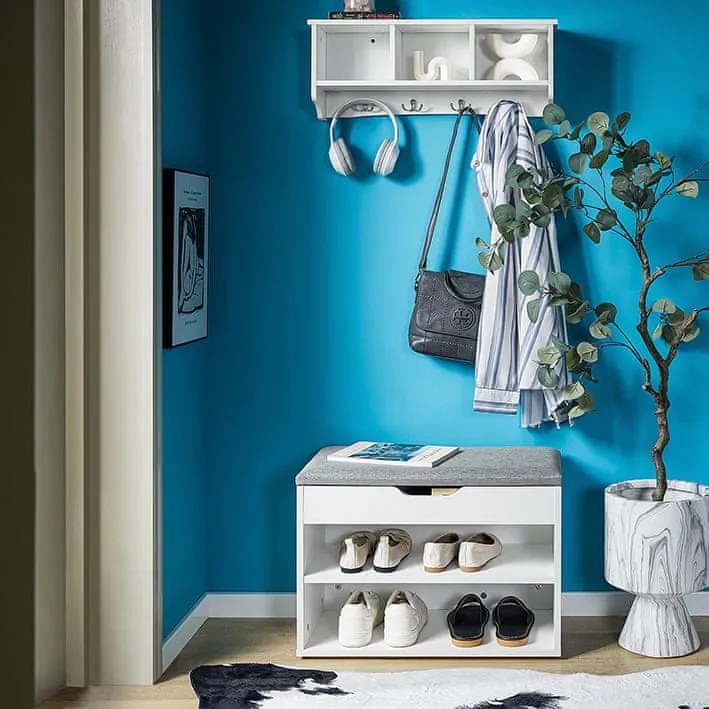 Sobuy FSR25-HG Lavice na boty Lavička na boty Stojan na boty Botník Světle šedá