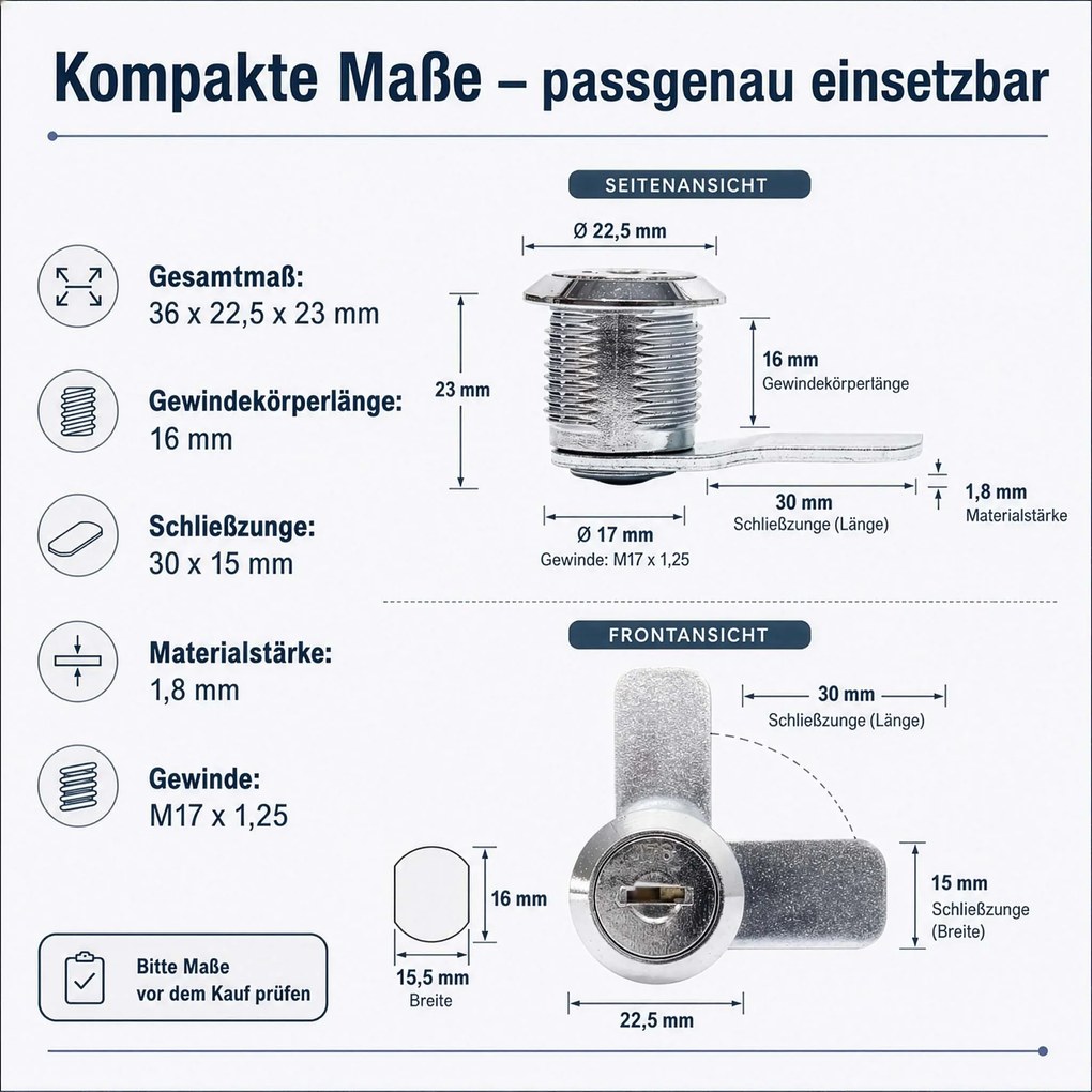 Poštovní schránka Wiltec – 36 × 22,5 × 23 mm, 16 mm (60936)