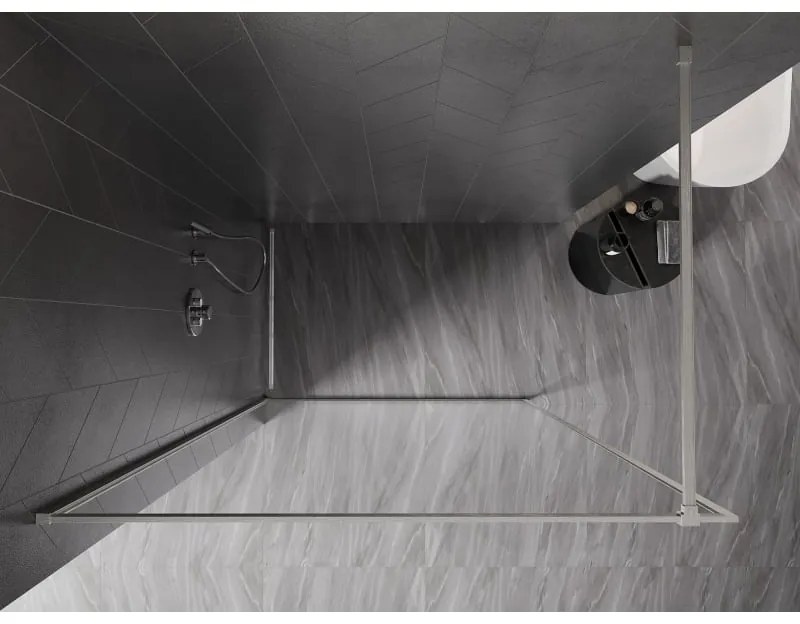Mexen, Mexen Kioto-XF sprchová stěna s rámem 50 x 202 cm, průhledná 10 mm, matný nikl - 800-050-104-97-00-X