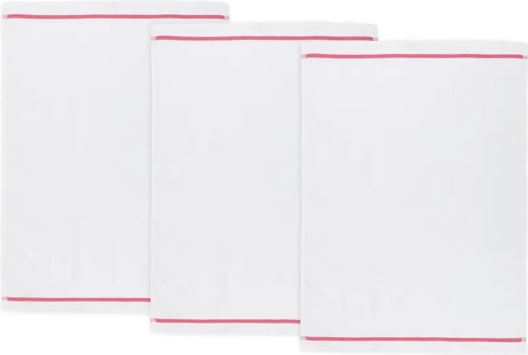 Bellatex Kuchyňské utěrky sada 3 kusů 50x70 cm Proužek Bílá,Červená