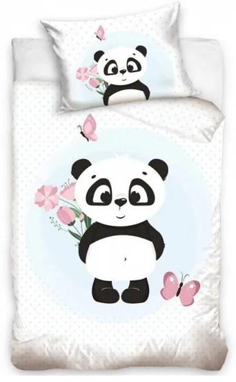 Carbotex Povlečení bavlna do postýlky Roztomilá Panda 100x135, 40x60 cm
