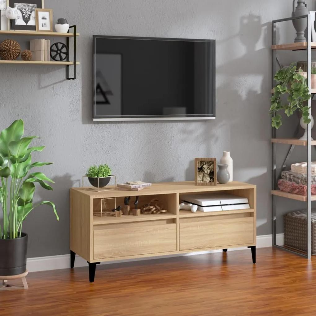 vidaXL TV skříňka 100 x 34,5 x 44,5 cm kompozitní dřevo [831901] Barva: Betonová šedá