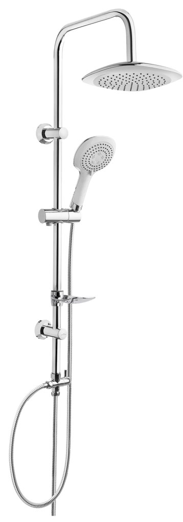 Invena Elea, sprchový sloup h-960 s ruční a hlavovou sprchou, chromová-bílá, INV-AU-82-001-M