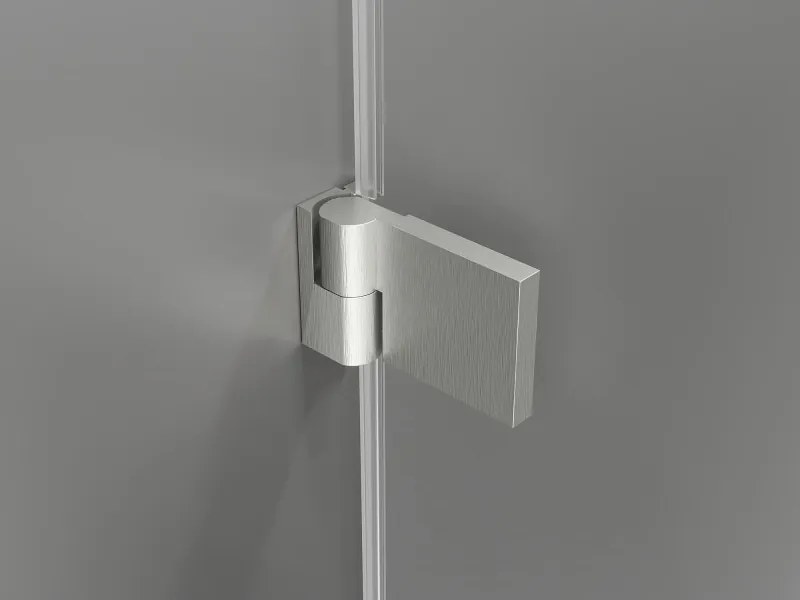 Mexen Lunar-B, levé otočné sprchové dveře 130 cm, 8mm čiré sklo, ocelový profil, 832S-130-050-97-00-L