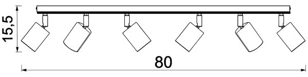 Bodové svítidlo TULON 6xGU10/8W/230V černá/dub