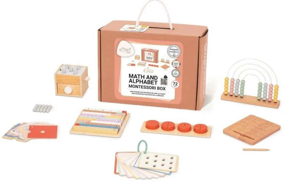elineli montessori box matematika a abeceda,od 36 měsíců