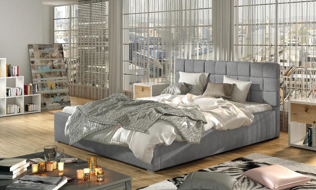 Eltap Čalouněná postel Grand s úložným prostorem Materiál a barva potahu: Paros 05 - šedá, Rozměry (cm): 180x200