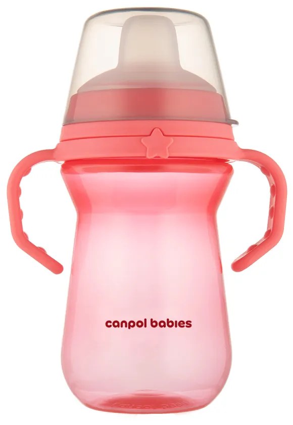 Canpol babies Hrneček se silikonovým pítkem FirstCup 250ml růžový