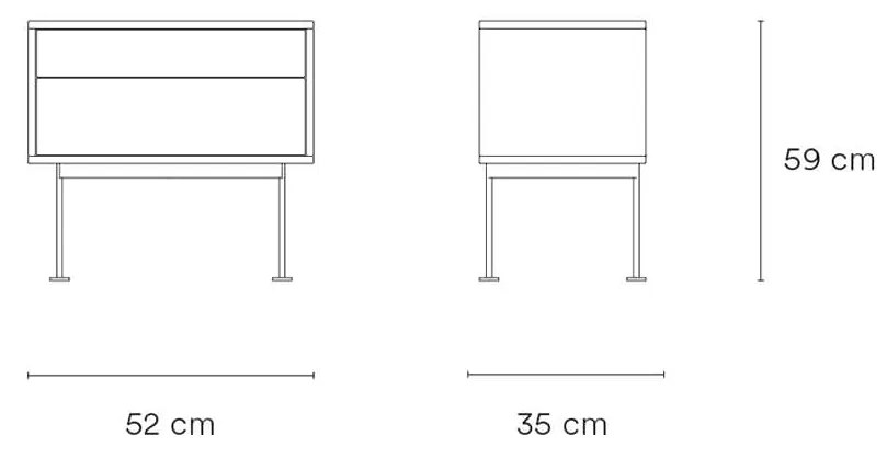 Noční stolek okoy 52 x 59 cm antracit MUZZA