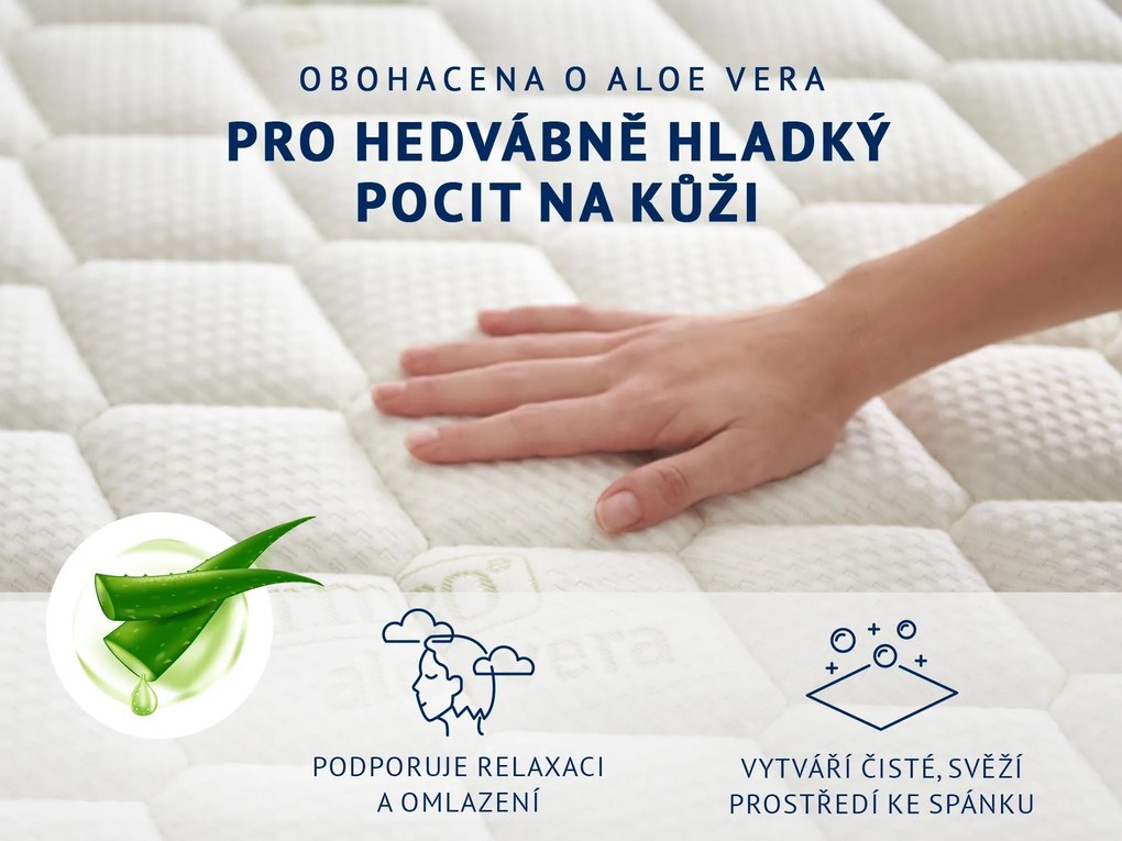 Matrace Dormeo Aloe Vera+ Memory 18 cm. Středně tvrdá s Aloe Vera, paměťová pěna, pěna Ecocell® 90x190 cm