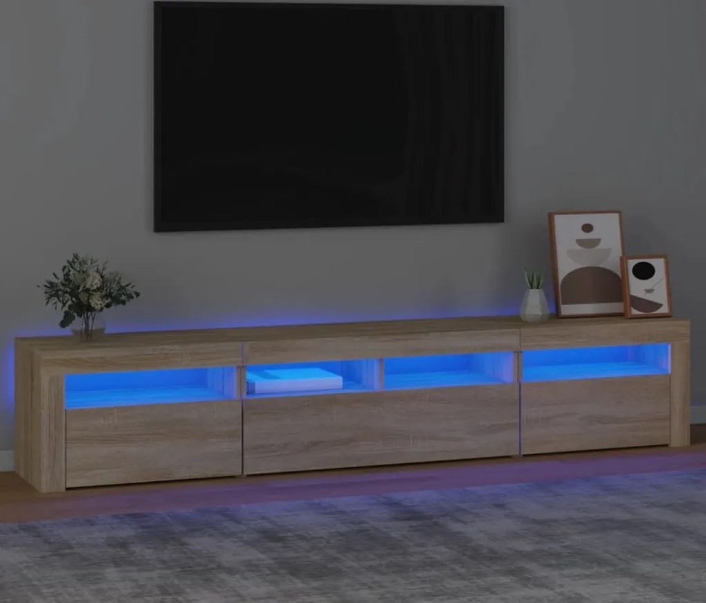 vidaXL TV skříňka s LED osvětlením 210 x 35 x 40 cm [3152735] Barva: Betonová šedá