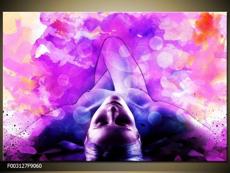 Obraz na plátně Ležící žena ve fialovém, Obdélník 90x60cm 1520 Kč