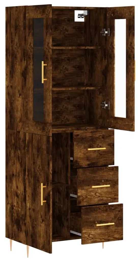 Skříň highboard kouřový dub 69,5 x 34 x 180 cm kompozitní dřevo - Default Title