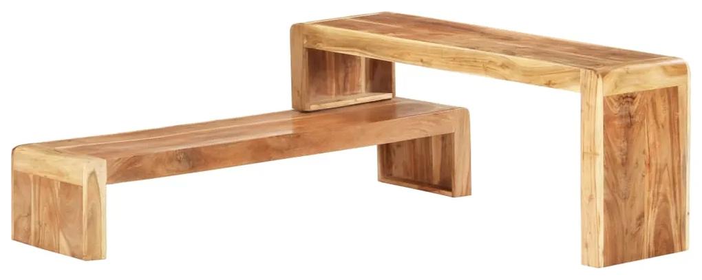 vidaXL 2dílný TV stolek masivní akáciové dřevo