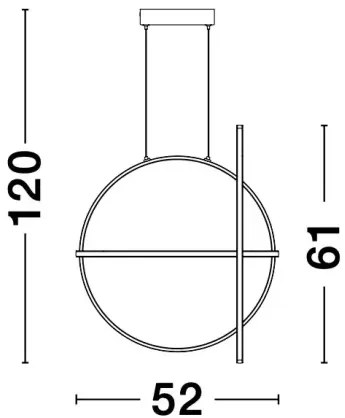 LED lustr Arte 52 zlaté