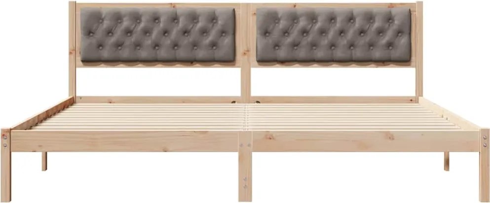 Rám postele s čelo Taupe 200 x 200 cm Masivní borové dřevo 3394236
