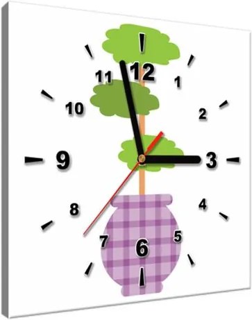Tištěný obraz s hodinami Stromeček ve váze 30x30cm ZP4037A_1AI