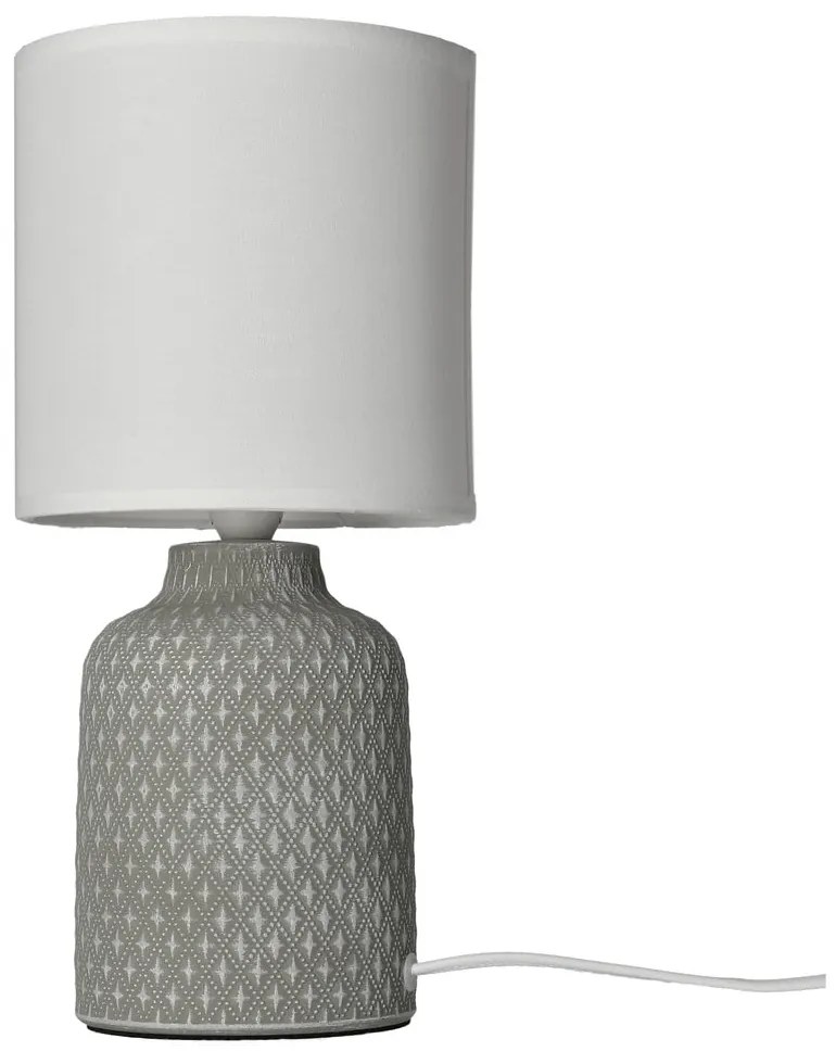 Šedá stolní lampa s textilním stínidlem (výška 32 cm) Iner – Candellux Lighting