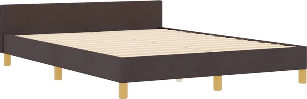 Rám postele s čelo Tmavě hnědá 140 x 190 cm textil 3344728
