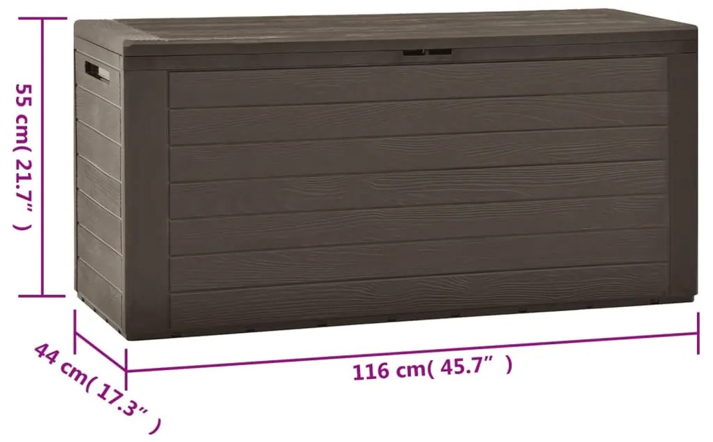 vidaXL Marketos Zahradní úložný box hnědý 116 x 44 x 55 cm